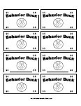 Printable Behavior Bucks, Reward Bucks